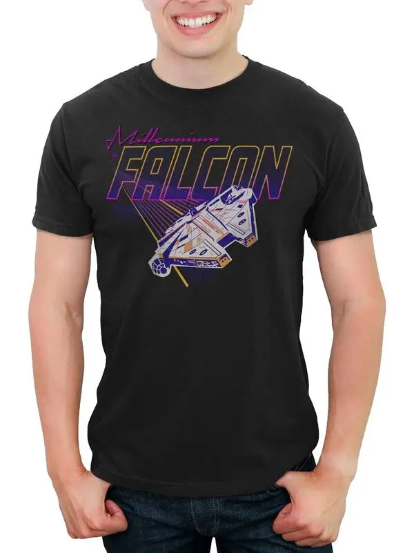 STAR WARS Retro Millennium Falcon Race Graphic T-shirt - Black