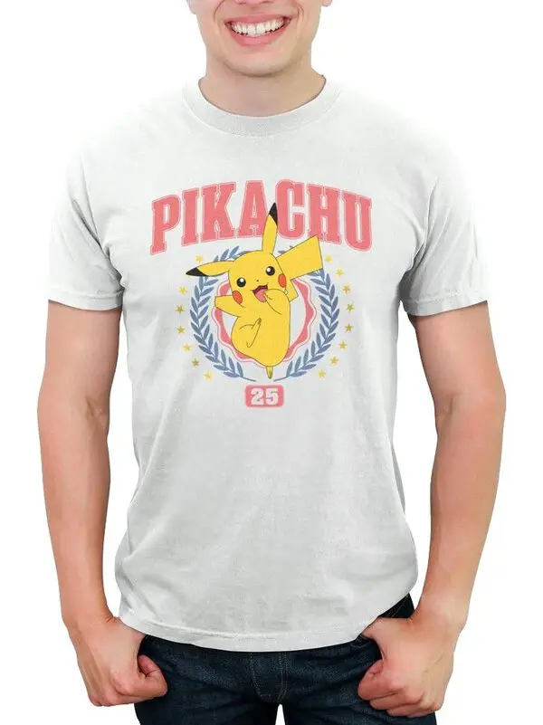 POKEMON Collegiate Pikachu 25 Graphic T-shirt - White