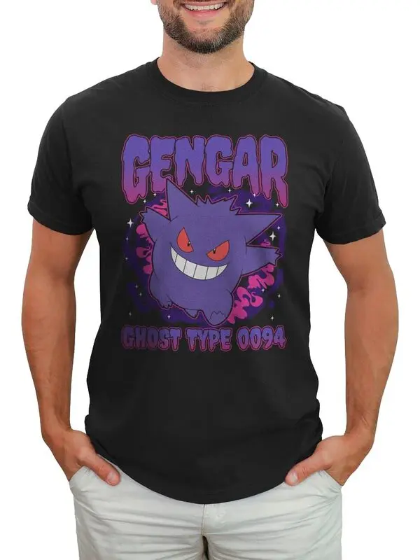 POKEMON Gengar Ghost Type 0094 Graphic T-shirt - Black