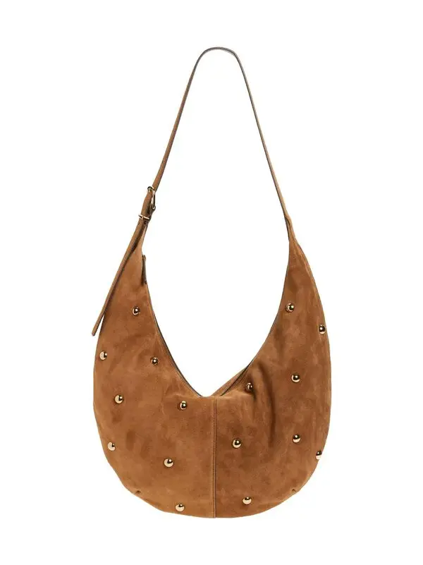 Madewell The Essential Curve Suede Shoulder Bag - Dried Acorn