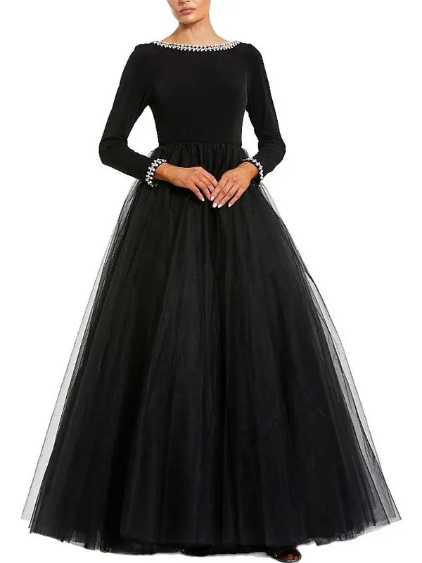 Mac Duggal Embellished Jersey Ballgown - Black