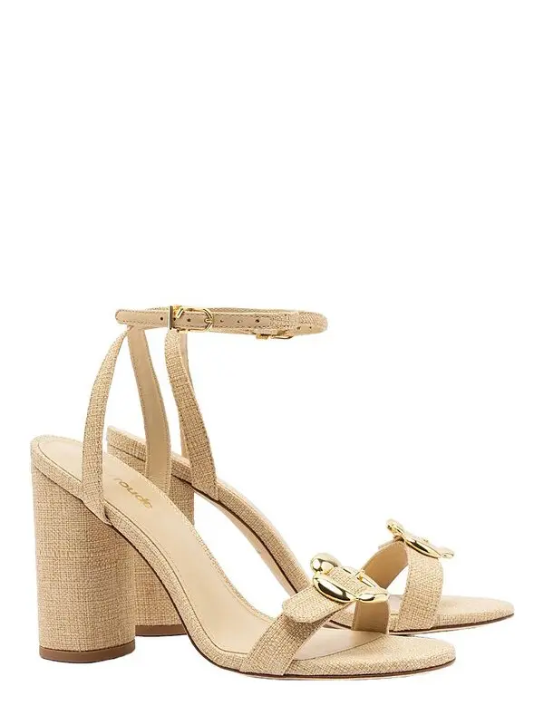 Larroude Maizie Strappy High Heel Sandals - Beige