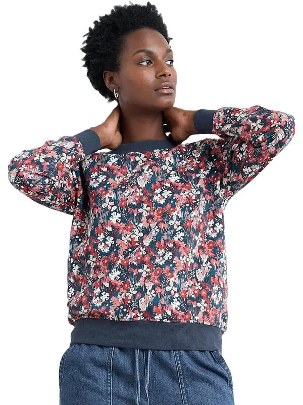 SEASALT CORNWALL Printed Long Sleeve Sweatshirt - Moorland Floral Squash