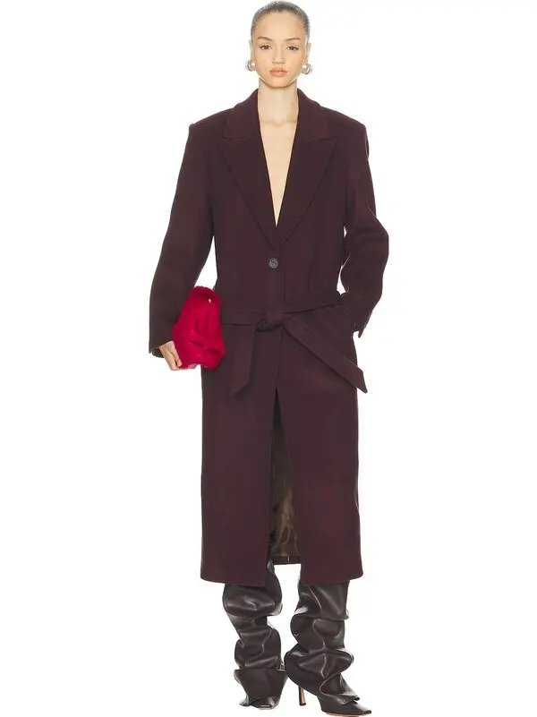 Attico Long Coat - Burgundy