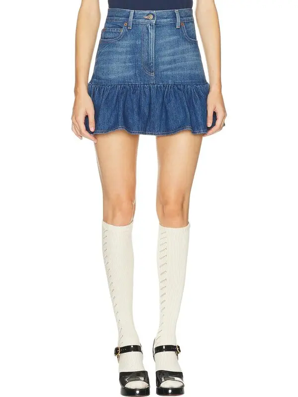Valentino Garavani Denim Mini Skirt - Blue