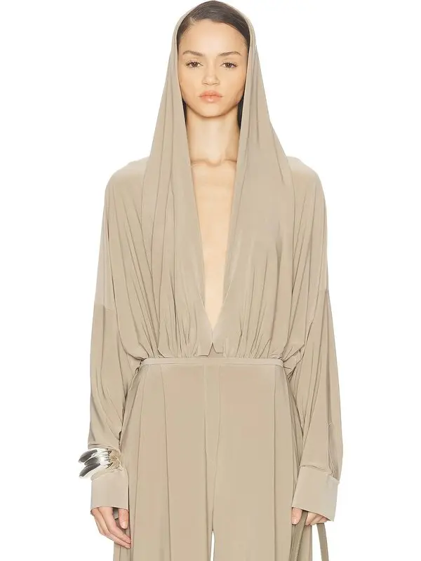 Norma Kamali Hooded Oversized Bodysuit - Elm