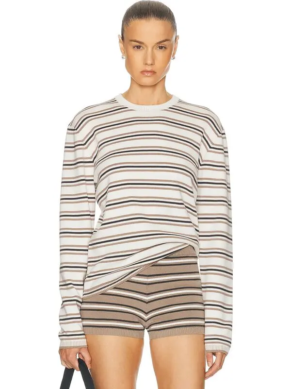 EAVES Cydnee Striped Oversized Sweater - Cream Multi