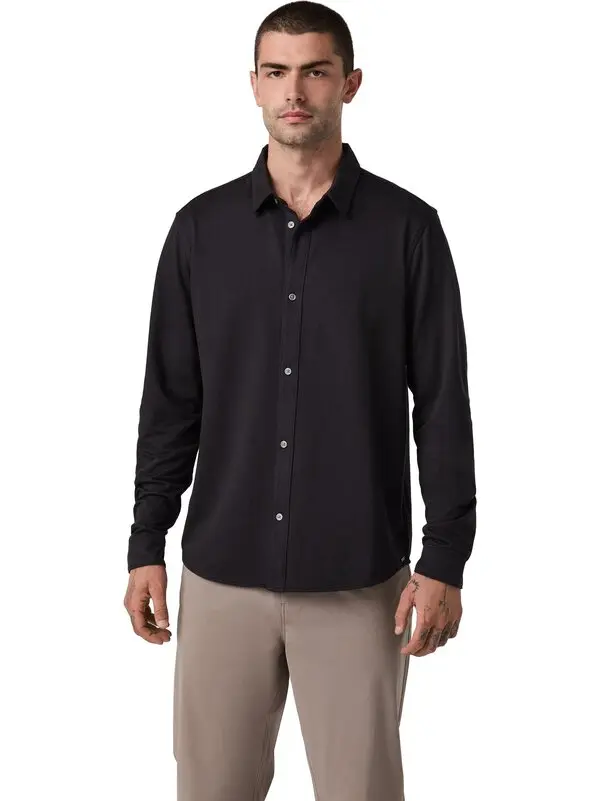 Vuori Long Leeve Knit Oxford Button Down Claic Fit - Black