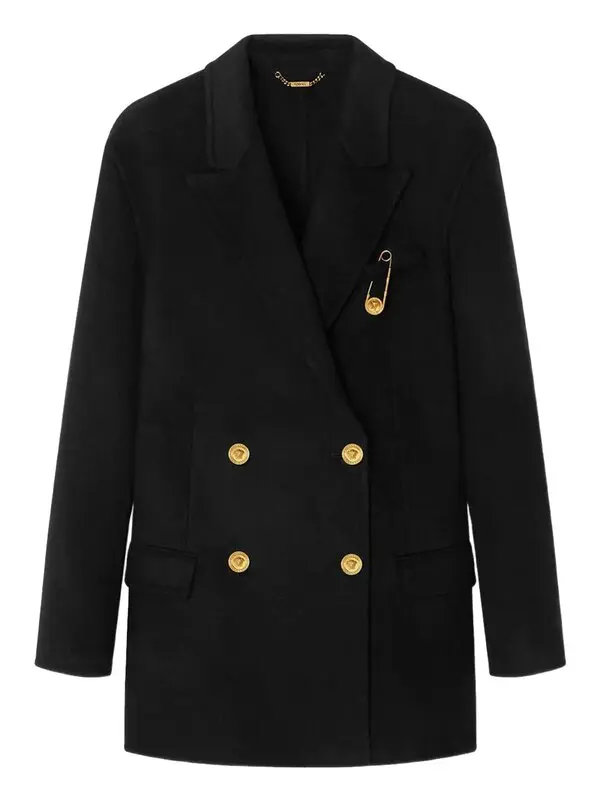 Versace Double-breasted Coat - Black