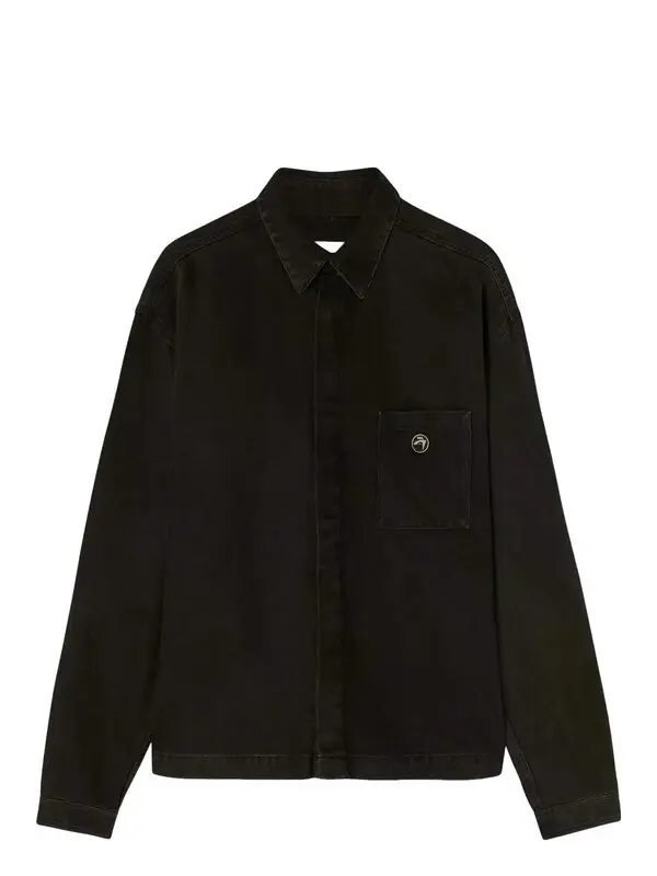 AMBUSH Logo-embroidered Cotton Shirt - Black
