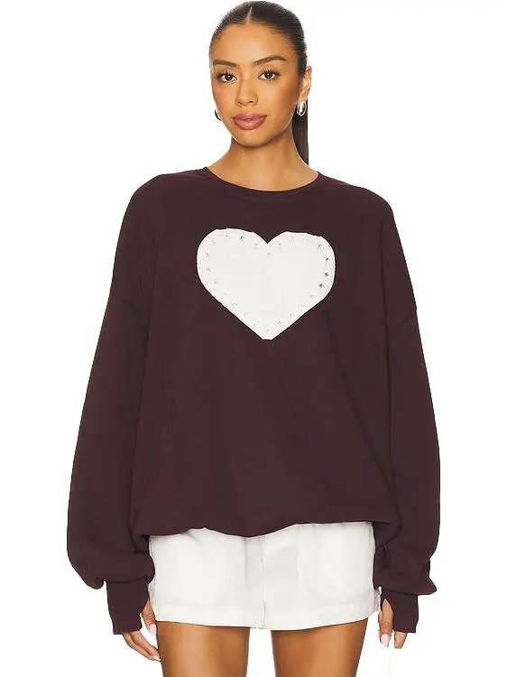THE LAUNDRY ROOM Rhinestone Heart Jump Jumper - Chocolate