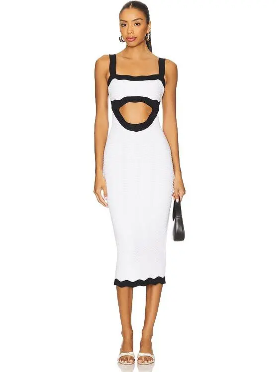 Retrofete Wynra Knit Dress - Optic White & Metallic Black