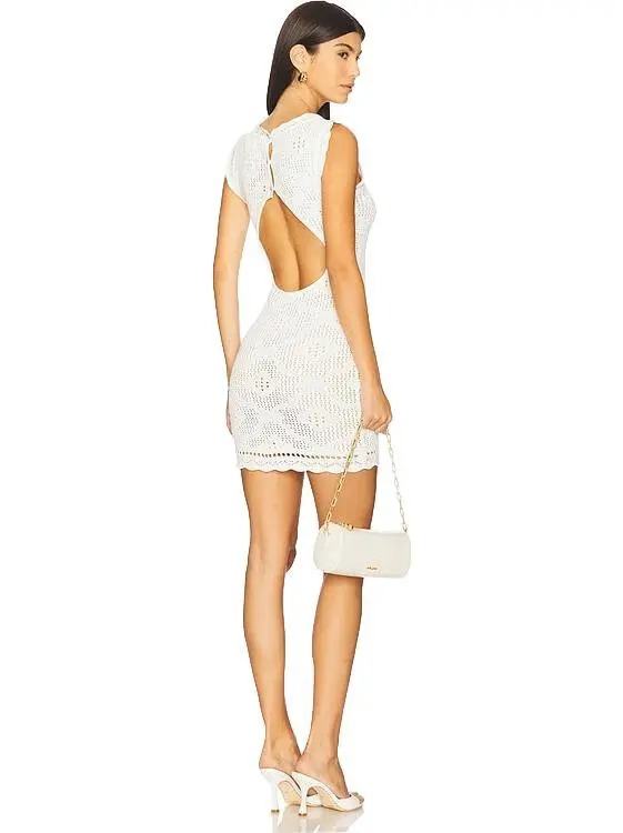 ASTA RESORT Eve Crochet Mini Dress - Stone & Salt