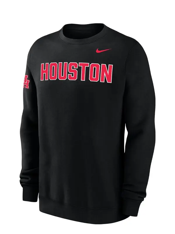Nike Houston Club Fleece Crew-neck Sweatshirt - Black