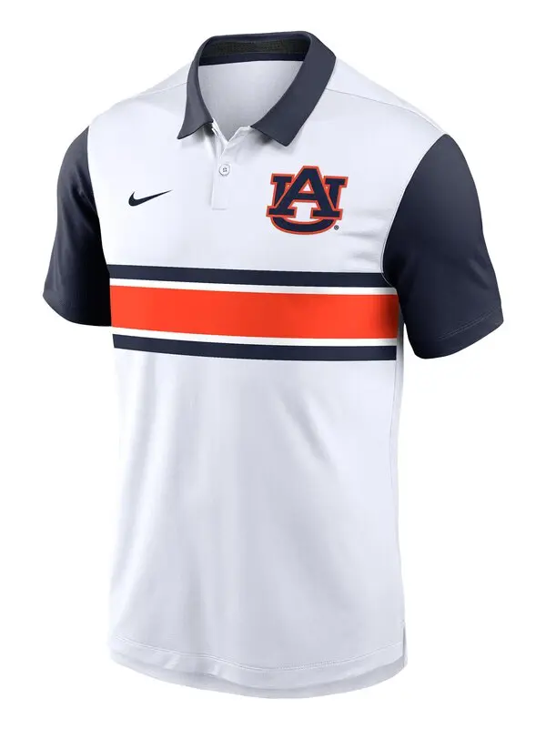 Nike Auburn Primetime Vapor Pattern Dri-fit College Polo - White