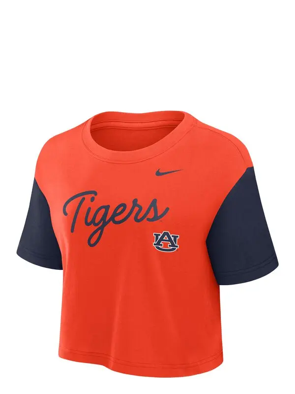Nike Auburn Script Dri-fit College Cropped T-shirt - Orange