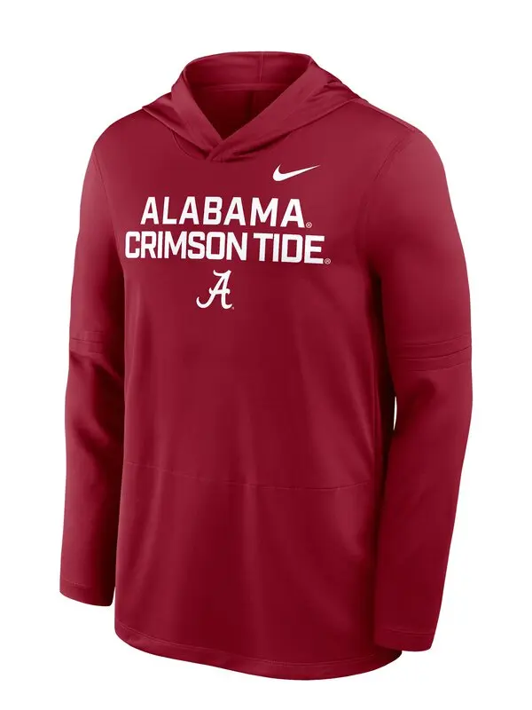 Nike Alabama Sideline Dri-fit College Long-sleeve Hooded Top - Red