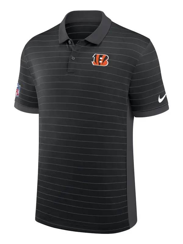 Nike Cincinnati Bengals Sideline Victory Stripe Dri-fit Nfl Polo - Black