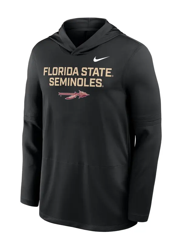 Nike Florida State Sideline Dri-fit College Long-sleeve Hooded Top - Black