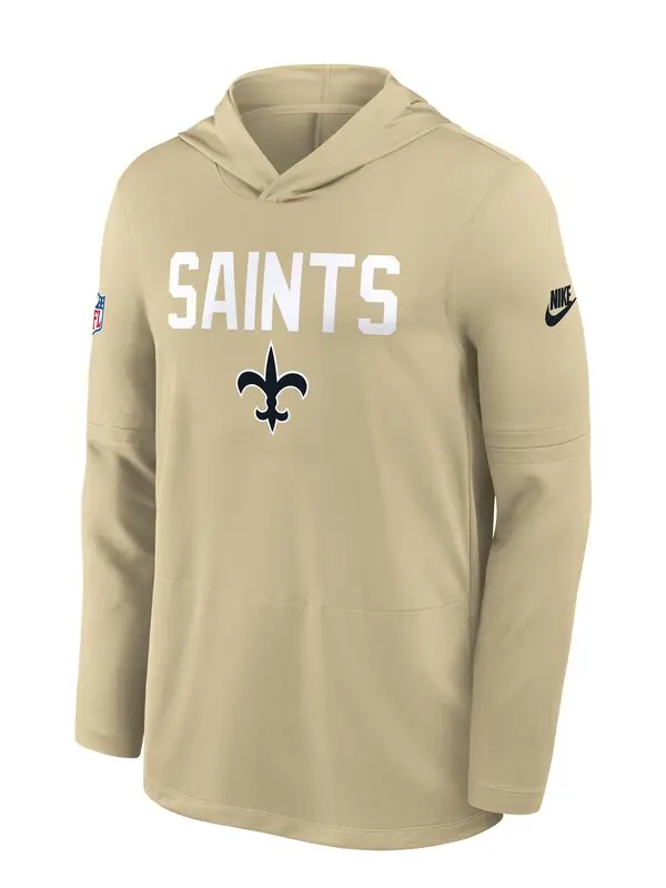 Nike New Orleans Saints Dri-fit Nfl Long-sleeve Hooded Top - Yellow