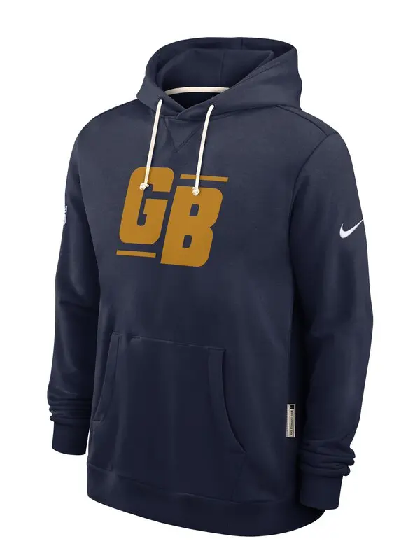 Nike Green Bay Packers Alt Offensive Set Play Sideline Dri-fit Nfl Pullover Hoodie - Blue