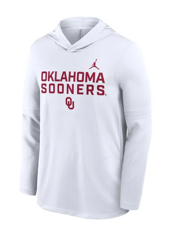 JORDAN Oklahoma Sideline Dri-fit College Long-sleeve Hooded Top - White