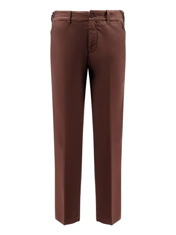 NUGNES 1920 Cotton And Linen Trousers - Brown