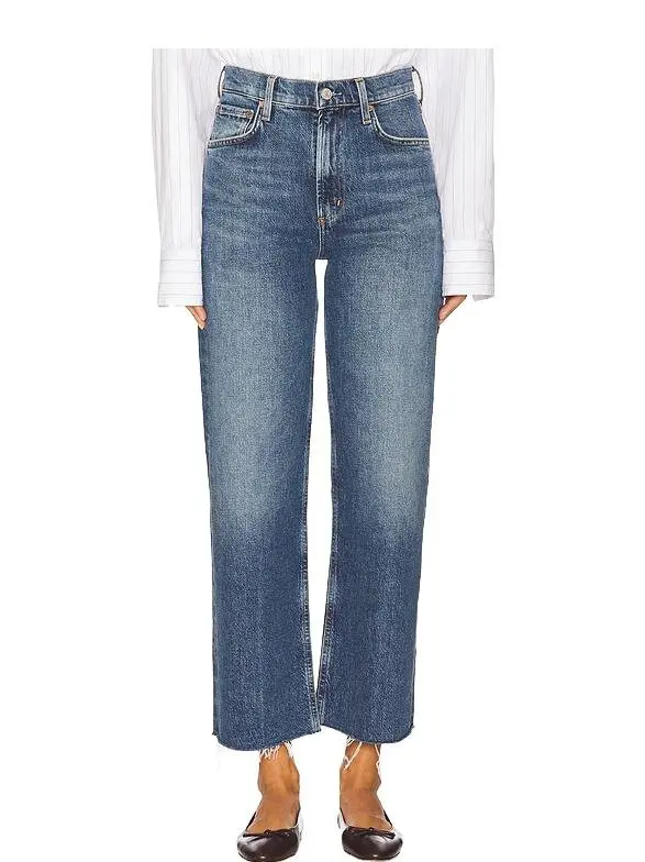 AGOLDE Ren High Rise Wide Leg Jeans - Blue