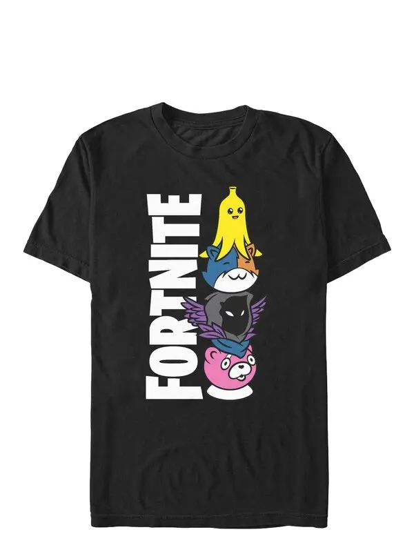 FORTNITE Cute Characters Logo Graphic T-shirt - Black