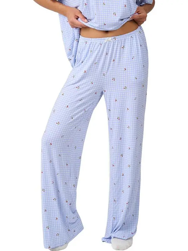 WeWoreWhat Pointelle-knit Pull-on Pants - Baby Blue/iv Mt