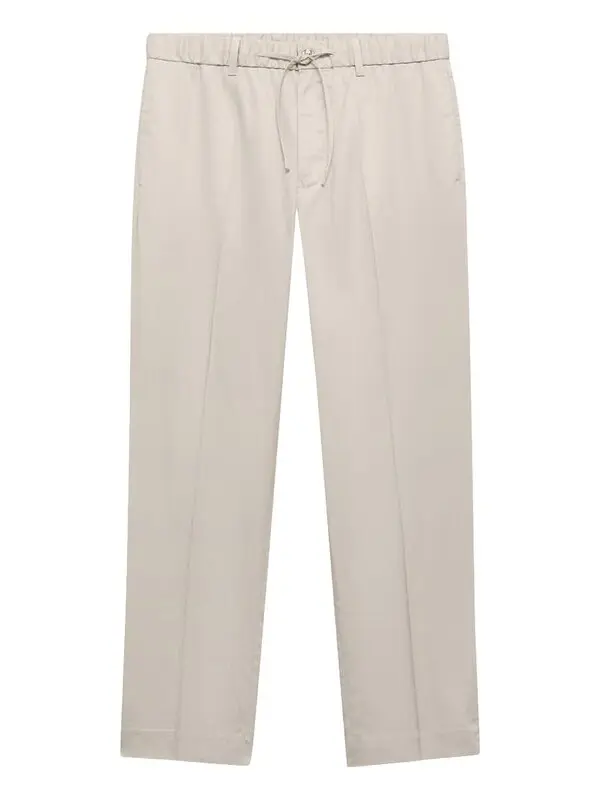 Mango Slim Fit Drawstring Waist Trousers - Ice Grey