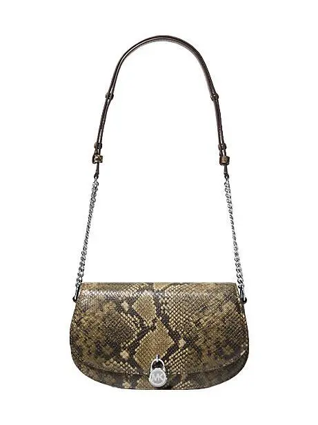 Michael Kors Mila Medium Snake Embossed Messenger Bag - Green
