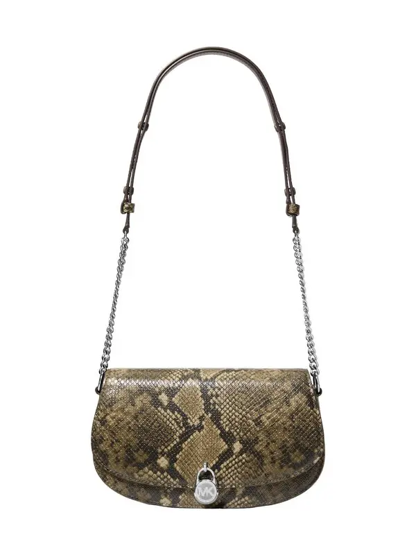 Michael Kors Mila Medium Snake Embossed Messenger Bag - Green