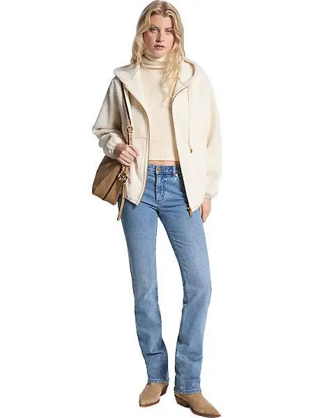 Michael Kors Sherpa Hooded Jacket - Natural