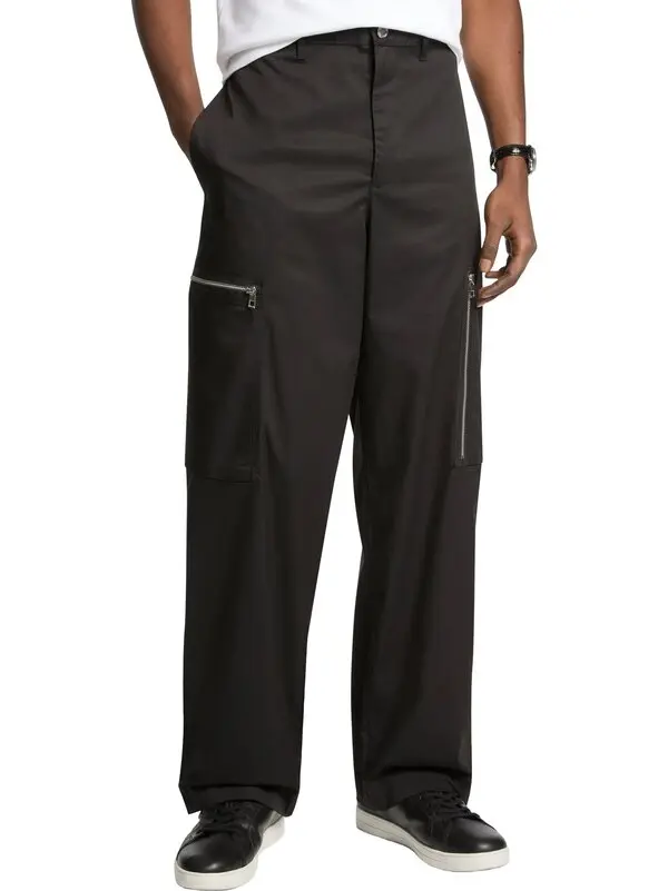 Michael Kors Wide-leg Zip Cargo Pants - Black