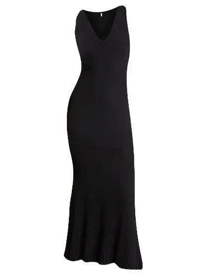 Michael Kors Ribbed Stretch-knit Tank Dress - Black