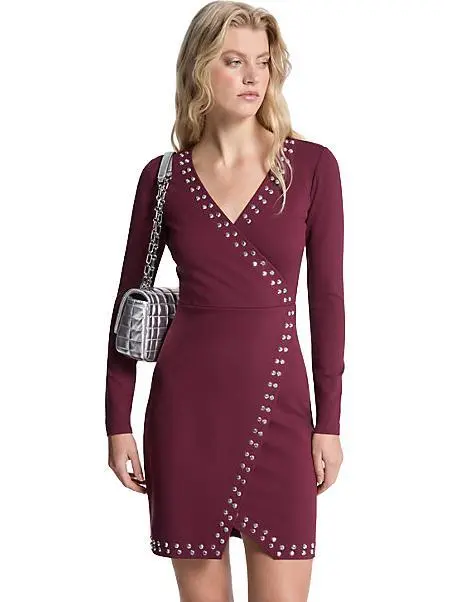 Michael Kors Studded Wrap Dress - Red