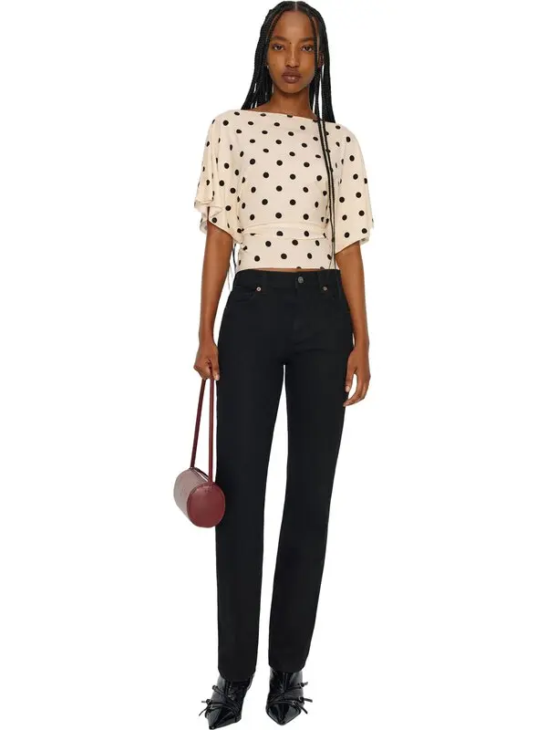 REFORMATION Avery Knit Top - Sundae Dot