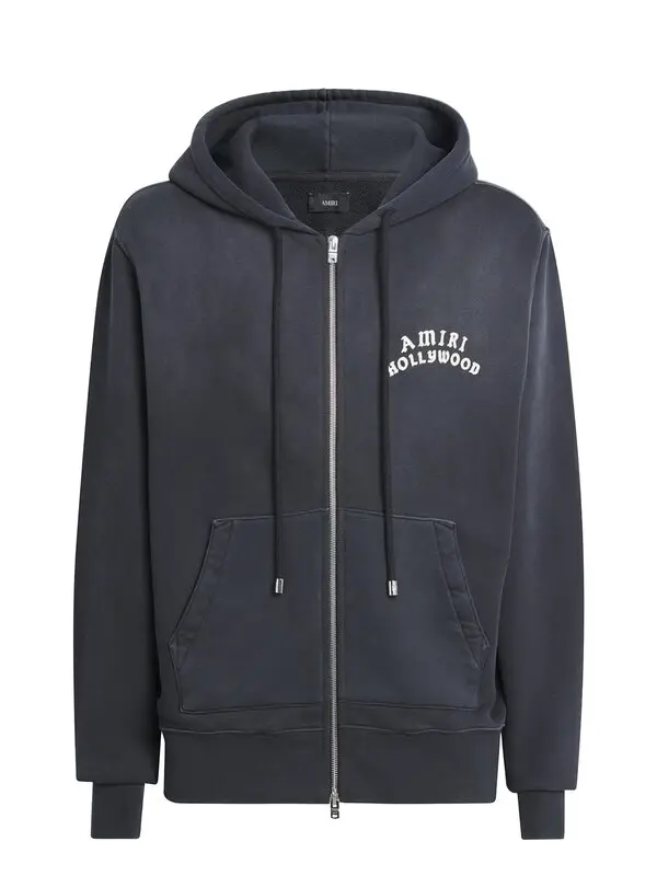 Amiri Cotton Hollywood Zip Hoodie - Black