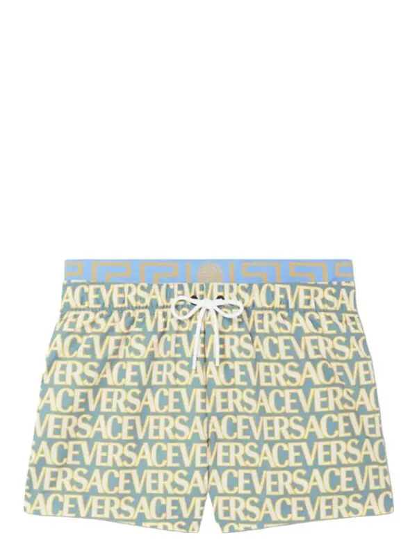 Versace Logo Swim Shorts - Blue