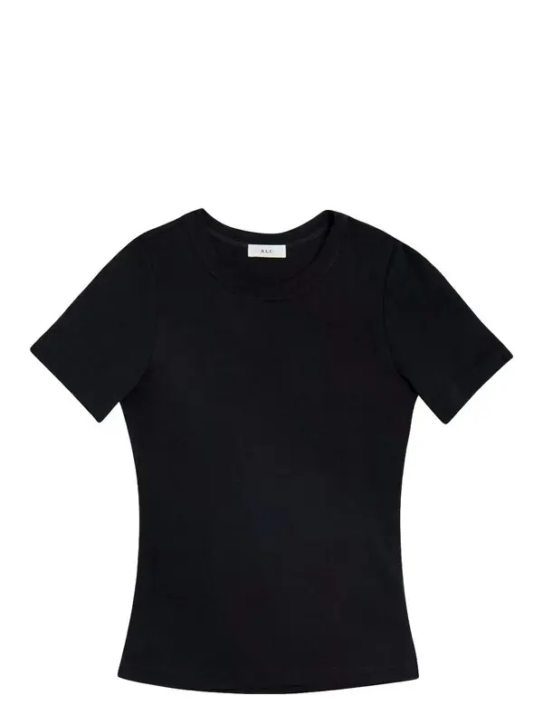 A.L.C. Paloma Ribbed Cotton T-shirt - Black