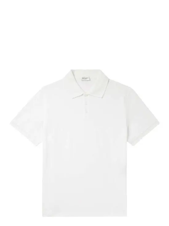 Saint Laurent Embroidered Logo Polo Shirt - White
