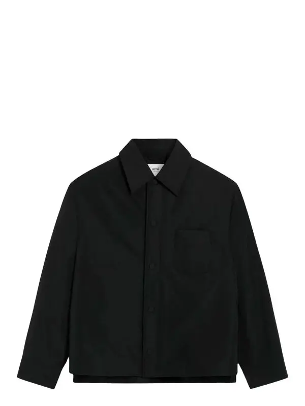 Ami Taffetas Padded De Coeur Overshirt - Black