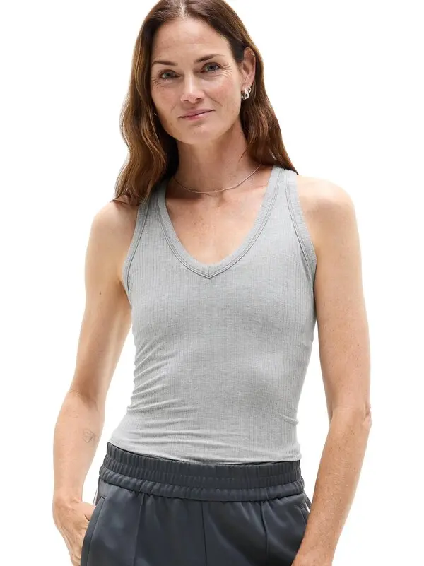 Athleta Ribbed Tank - Grey