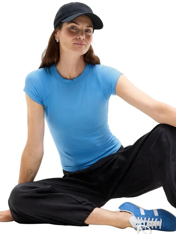 Athleta Perfect Rib T-shirt - Cornflower