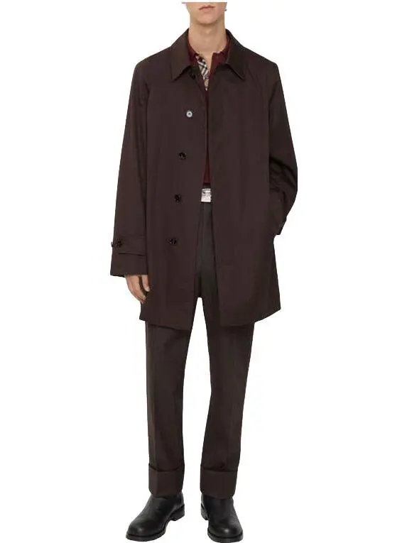 Burberry Short Gabardine Car Coat - Clove Brown
