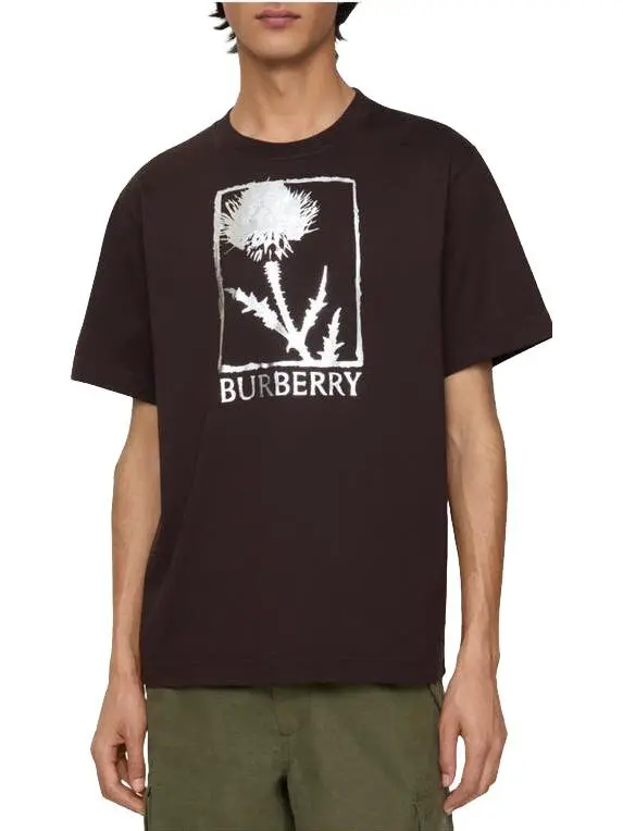 Burberry Thistle Cotton T-shirt - Clove Brown