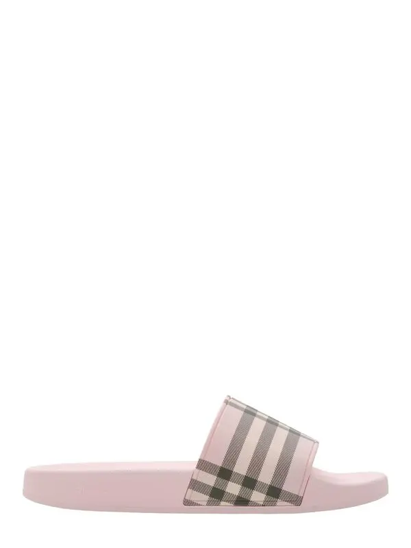 Burberry Check Slides - Mallow Pink