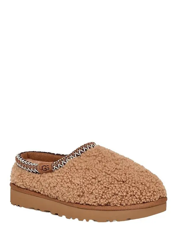 UGG Tasman Maxi Curly Clog Flats - Chestnut