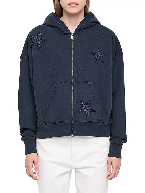 Zadig&Voltaire Mia Zip Embellished Hoodie - Encre